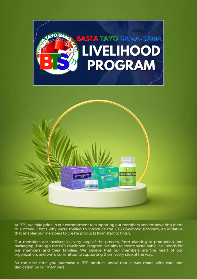 Livelihood Program - BTS-Basta Tayo Sama Sama